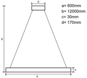 LED Stmívatelný lustr na lanku LED/75W/230V 3000-6500K + dálkové ovládání