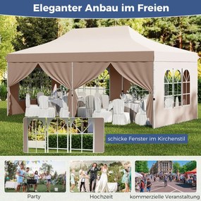 Costway Pavilon skládací pavilon s 6 odnímatelnými bočními stěnami a pytli