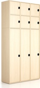 Nástavba pro skříně FRAME, 6x dveře, 1299 x 450 x 854 mm, RFID zámek, bříza