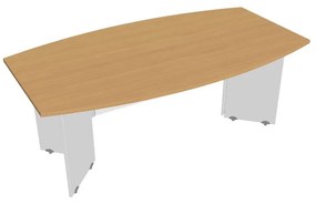Stůl jednací sud 200 cm - Hobis Gate GJ 200 Dekor stolové desky: buk, Dekor lamino podnože: bílá