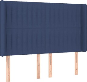 Box spring postel s matrací a LED modrá 140x200 cm textil 3139043