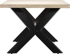 Jídelní stůl bílý 200 x 100 x 75 cm masivní mangovníkové dřevo 247428
