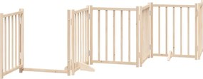 Zábrana pro psy s dvířky skládací 15 panelů 750 cm topol 3155699