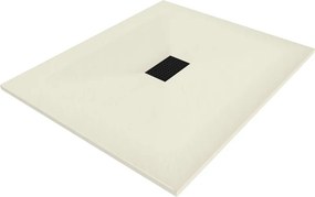 Mexen Hugo, obdélníková sprchová vanička, SMC, 120x100cm, béžová, černá krytka, 42691012-B