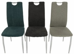 Jídelní židle, hnědošedá látka / chrom, OLIVA NEW