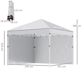 MM Handel  Skládací altán Outsunny, 2 boční stěny, výškově nastavitelné