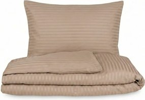 Kvalitex Saténové povlečení Stripe béžová, 240 x 220 cm, 2 ks 70 x 90 cm