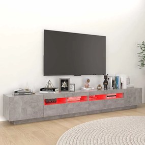 TV skříňka s LED osvětlením betonově šedá 260 x 35 x 40 cm 3081919