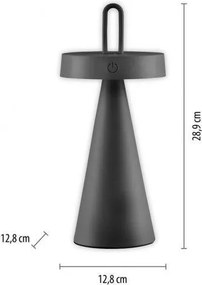 LD 19302-18 ALWA LED stolní lampa na baterie černá stmívatelné dotykem IP44 vnitřní i venkovní 2700K - JUST LIGHT