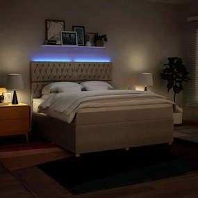 Box spring postel s matrací krémová 180x200 cm textil 3294447