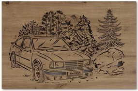 Li-Go "Škoda 130" světelný obraz 230V 80x53cm provedení povrchu: dub světlý