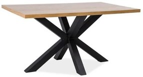 Jídelní stůl Cross 150 x 90 cm masiv / Dub / Černá