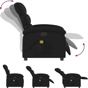 Elektrické masážní polohovací křeslo černé textil 3203968