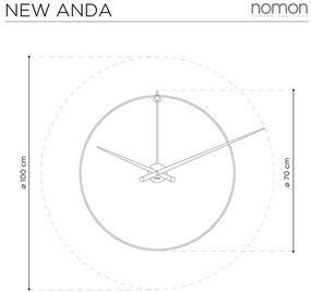 Designové nástěnné hodiny Nomon New Anda L black 100cm