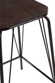 Černá/hnědá stolička z jilmového dřeva District – Premier Housewares