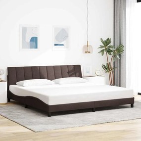 Rám postele bez matrace Hanko tmavě hnědý 200 x 200 cm textil 3310485