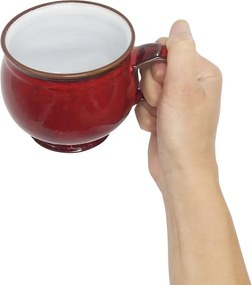 Keramický hrnek Červený, 450 ml – ruční práce, české řemeslo