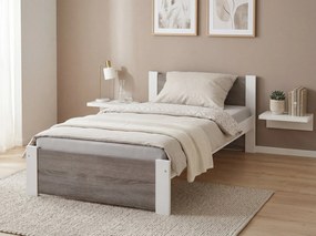 Postel IKAROS 80 x 200 cm, bílá/dub lanýž Matrace: Matrace Coco Maxi 20 cm, Rošt: Bez roštu