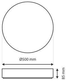 LED Stmívatelné stropní svítidlo EBRO LED/36W/230V 2700-6500K + dálkové ovládání