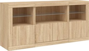 Příborník s LED osvětlením dub sonoma 142,5 x 37 x 67 cm 3209067