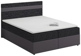 Kontinentální postel 180x200 cm Mimosa (melírovaná černá + tmavě šedá) (s roštem a matrací). 1007816
