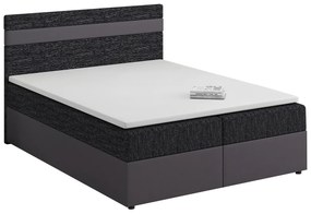 Manželská postel Boxspring 160x200 cm Mimosa Comfort (melírovaná černá + tmavě šedá) (s roštem a matrací). 1056235