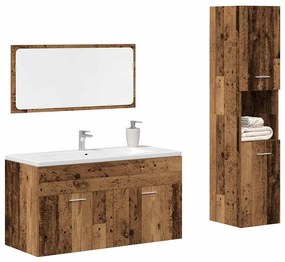 3dílná koupelnová sestava old wood kompozitní dřevo 3328591