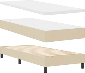 Postel s boxspringem s čelo Krémová 80 x 200 cm textil 3338725