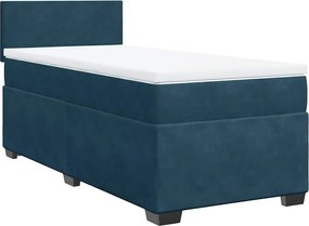 Box spring postel s matrací modrá 100 x 200 cm samet 3288532