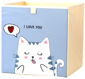 Dream Creations Látkový box na hračky kočka šedý 33x33x33 cm
