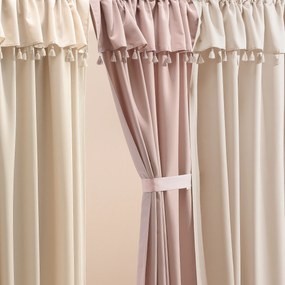 Room99 Hotový závěs na kroužcích s třásněmi Astoria Jednobarevný Barva: Krémová, Velikost: 140 x 280 cm