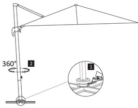 vidaXL Marketos Konzolový zahradní slunečník s hliníkovou tyčí 300 x 300 cm pískový