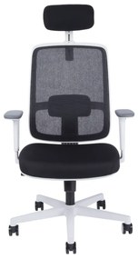 Kancelářská ergonomická židle Office Pro CANTO W — černá / bílá