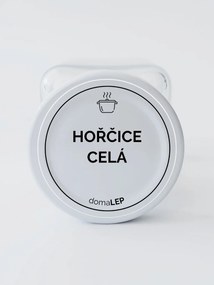 Samolepka na kořenky HOŘČICE MLETÁ průhledná 5 cm tučné písmo