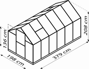 LANIT PLAST, s.r.o. skleník VITAVIA TRITON 7500 PC 4 mm stříbrný LG3694