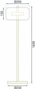 Toolight - podlahová stojací lampa Reno E27, 300216, zlatá, OSW-09853