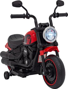 Ramiz Elektrická motorka Chopper FASTER pro děti červená + FM rádio + audio panel + LED