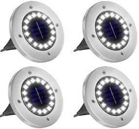 Led světlo ledsolar 16z venkovní světlo k zapíchnutí do země 4 ks, 16 led, bezdrátové, ipro, 1w, studená barva