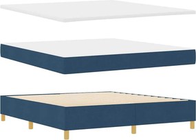 Postel s boxspringem s polštářem Modrá 200 x 180 cm textil 3344323