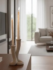 Designový svícen Stons 17,5 cm krémový