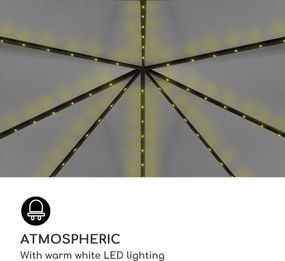 Blumfeldt Pantheon Solid Sky Ambient Solar, pavilon s šedou střechou, 3 × 3 m, polykarbonát, hliník