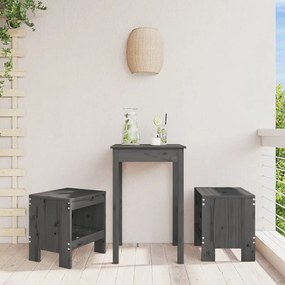 Zahradní stoličky 2 ks šedé 40x36x45 cm masivní borové dřevo - Default Title