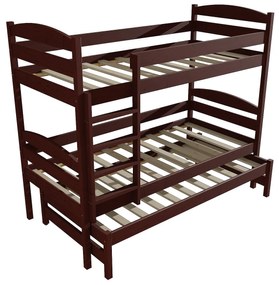 Vomaks Patrová postel s výsuvnou přistýlkou PPV 009 Rozměr: 90 x 180 cm, Barva: moření olše, Prostor mezi lůžky: 80 cm