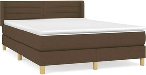Box spring postel s matrací tmavě hnědá 140x190 cm textil 3130348