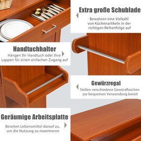 Costway Kuchyňský vozík s držákem na ručníky a věšákem na koření