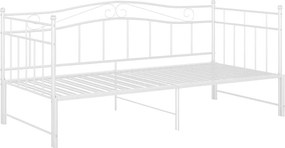 Rám vysouvací postele/pohovky bílý kovový 90 x 200 cm 324783