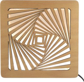 AMADEA Dřevěná lampička s motivem spirály, velikost 20 cm, s LED osvětlením s trafem na 12V