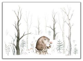 Malvis ® Obraz Malovaný medvídek Velikost (šířka x výška): obdélník - 180x80 cm