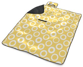 Sablio Plážová deka Bílé kruhy na žluté: 200x140 cm