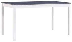 Jídelní stůl bílo-šedý 140 x 70 x 73 cm borové dřevo,  283400 HangarStore.cz